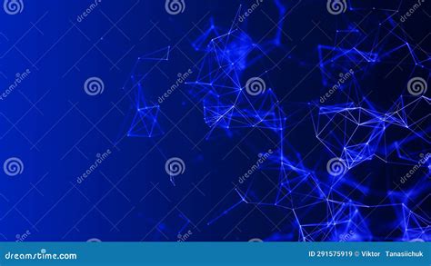 Abstract Digital Connection Moving Dots And Lines Technology Background Network Connection