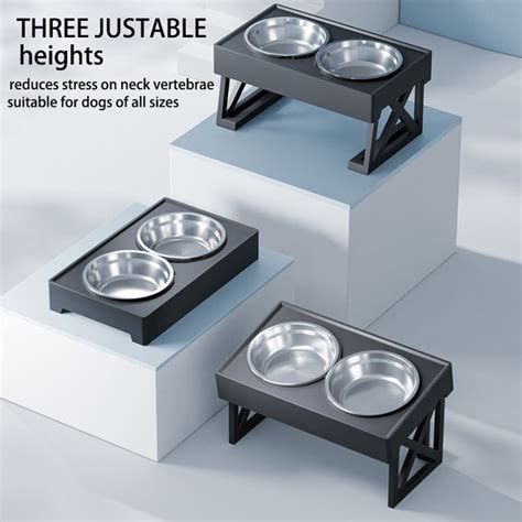 Badu Bg Регулируема височина Купа за чиния за хранене на домашни любимци Средно голямо куче