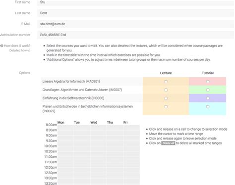 User Interface To Select Courses Download Scientific Diagram