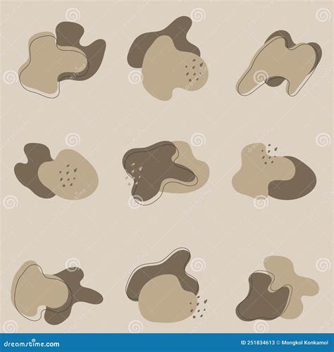 Aesthetic Organic Blob Shapes Element Hand Drawn Illustration Stock Vector Illustration Of