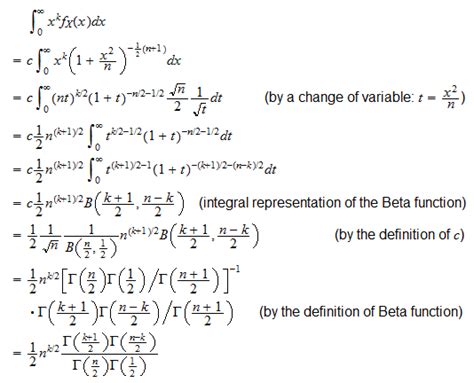 Babe S T Distribution Properties Proofs Exercises