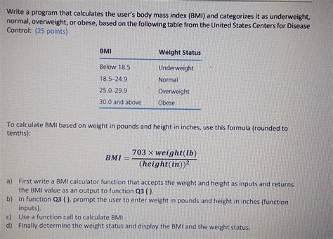 solved write a program that calculates the user s body mass