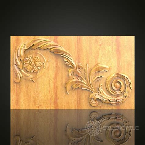Floral Swirl Corner STL Model For CNC Routers Elegant Wood Art For Home Decor Etsy