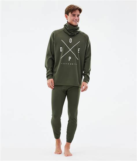 Dope Snuggle Base Layer Top Men 2x Up Olive Green