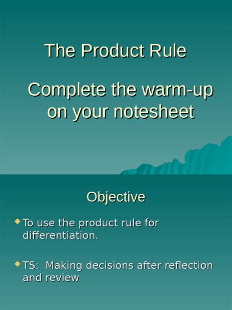 The Product Rule Pdf