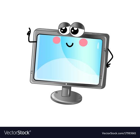 Funny Lcd Tv Cartoon Character Royalty Free Vector Image