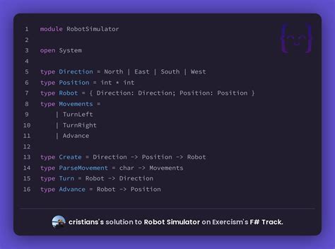 Cristianss Solution For Robot Simulator In F On Exercism