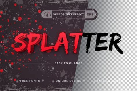 Splatter Editable Text Effect Graphic By Rwgusev Creative Fabrica