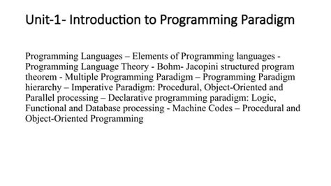 Advanced Programming Practices Unit 1 Pptx