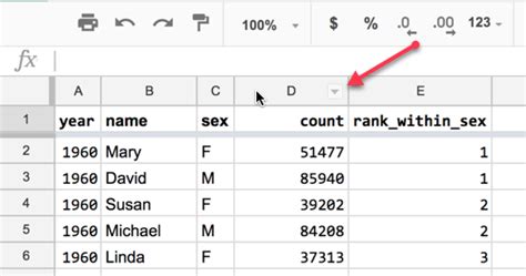 Sorting A Spreadsheet By Single Columns — Padjo 2017 01 Documentation