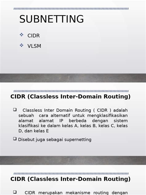 Subnetting Cidr Vlsm Pdf Computers