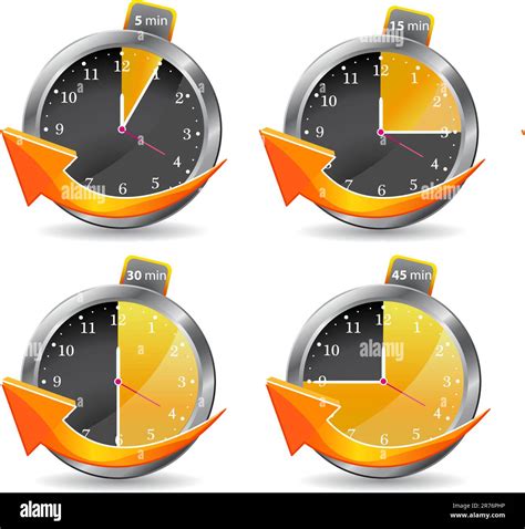 Timer Clocks Vector Illustration Isolated On White Background Stock Vector Image Art Alamy