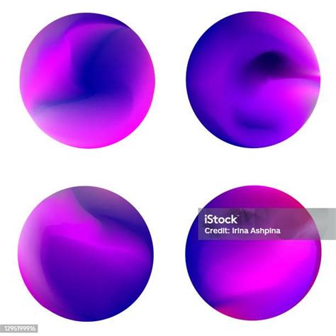 원형 그라데이션 집합입니다 여러 가지 빛깔의 보라색 구 현대 추상적 배경 텍스처 디자인에 대한 템플릿입니다 격리된 개체입니다 벡터 0명에 대한 스톡 벡터 아트 및 기타