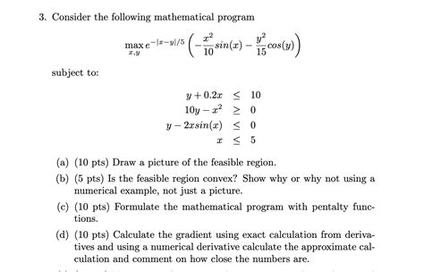Solved Consider The Following Mathematical Program Chegg