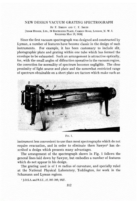 New Design Vacuum Grating Spectrograph Review Of Scientific