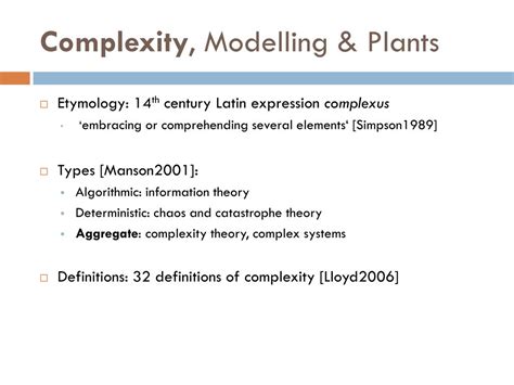 Ppt Complexity Modelling And Plants Powerpoint Presentation Free Download Id 3795449