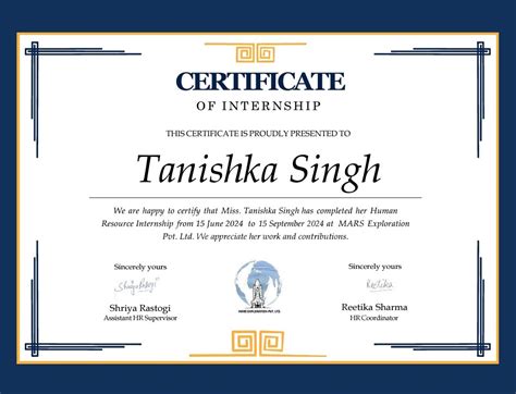 Thrilled To Have Successfully Completed My 3 Month Internship At Mars