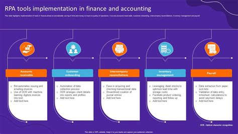 RPA Tools Implementation In Finance And Accounting PPT Template