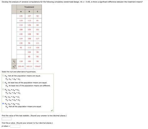 Develop The Analysis Of Variance Computations For The Chegg