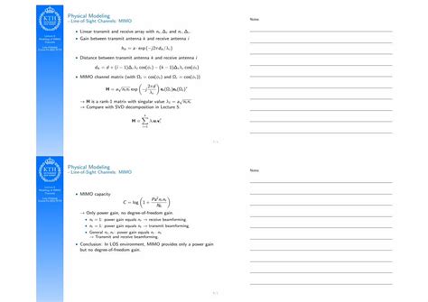 PDF Lecture Modeling Of MIMO Channels Theoretical Ragnart Edu Wireless Slides Handout