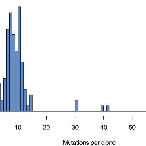 Histogram Of The Number Of Mutations Per Clone Histogram Of The Number Download Scientific