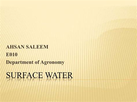 Surface Water PPT