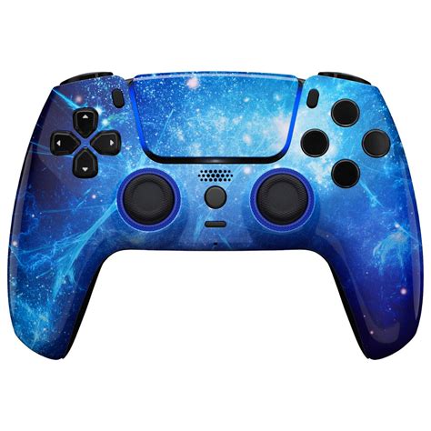 Luna Redesigned Glossy Blue Nebula Front Shell With Touchpad For Ps5 Controller Bdm 010 020 030