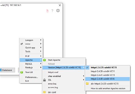 cara update versi php di laragon