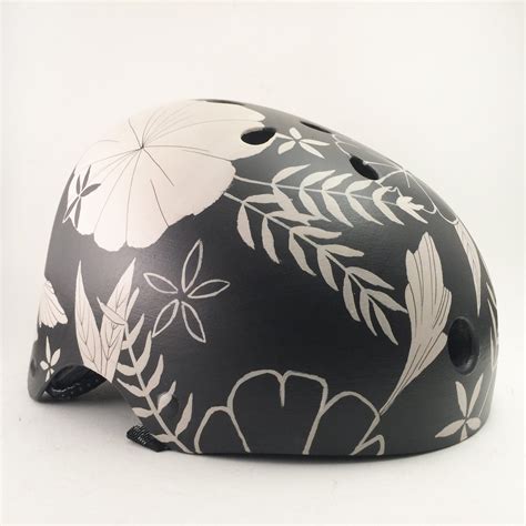 Black And Tan Floral Bike Helmet Inkwell Helmets