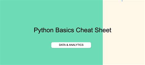 Python Cheat Sheet & Quick Reference | Coursera