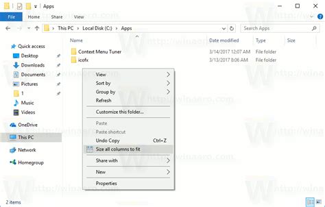 add size all columns to fit context menu in windows 10
