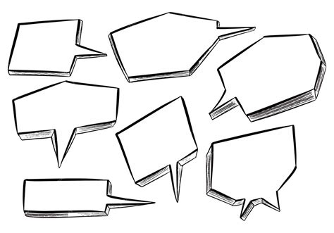 손 그리기 채팅 스케치 세트 디자인 무료 벡터