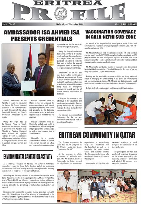 Eritrea Profile 02 November 2022 Eritrea Ministry Of Information