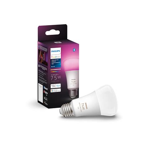 Philips Hue Smart 75w A19 Led Bulb White And Color Ambiance Color