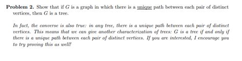 Solved Problem Show That If G Is A Graph In Which There Chegg Com