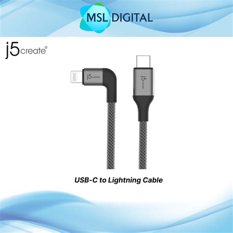 J5create L Shaped Type C To Lightning Cable JALC15 MSL Digital Online Store