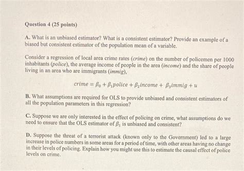 solved a what is an unbiased estimator what is a