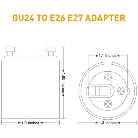 Gu24 To E27 E26 Screw Led Light Lamp Bulb Base Adapter Socket