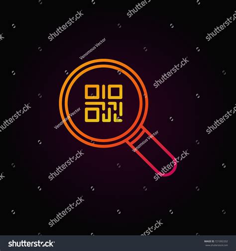 colorful qr code magnifying glass icon stock vector royalty free