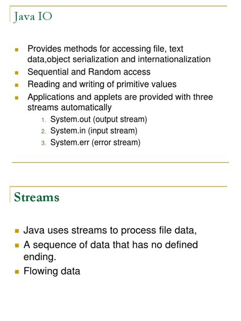 Java Io System Out Output Stream System In Input Stream System Err Error Stream Java Io System Out Output Stream System In Input Stream System Err Error Stream