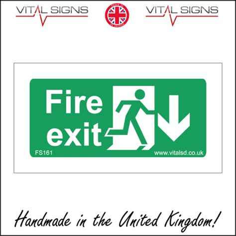 X Mm X Mm Pvc Foamex FSFire Exit Down Right Arrow SIGN Office Work Factory