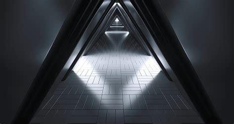 백색 조명 및 반사의 현실적인 미래 공상 과학 복도 3 차원 렌더링 0명에 대한 스톡 사진 및 기타 이미지 0명 개념