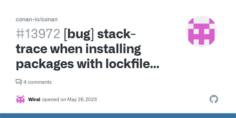 Bug Stack Trace When Installing Packages With Lockfiles With