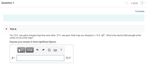 Solved Question 1 1 Of 31 Constants Part A Two 13 0 Cm Chegg Com