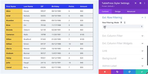 Tablepress Styler Divi Modules