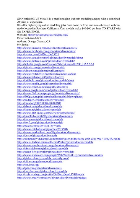 GirlNextDoorLIVE Models Docx DocDroid