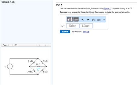 Solved Problem 435 Part A Use The Mesh Current Method To