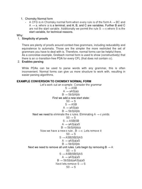 Chomsky Normal Form Pdf Syntax Syntax Logic