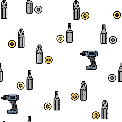 Drill Equipment Construction Vector Seamless Pattern 19000115 Vector