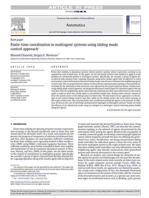 Bhat S P And Bernstein D S 2000 Finite Time Stability Of
